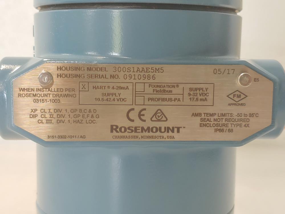 Rosemount 3051S Inline Pressure Transmitter 3051S1TA2A2A11A1AE5M5Q8