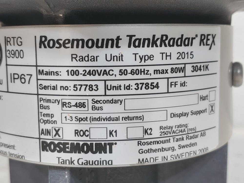 Rosemount Tank Radar Rex Radar Unit Type TH 2015, RTG 3900