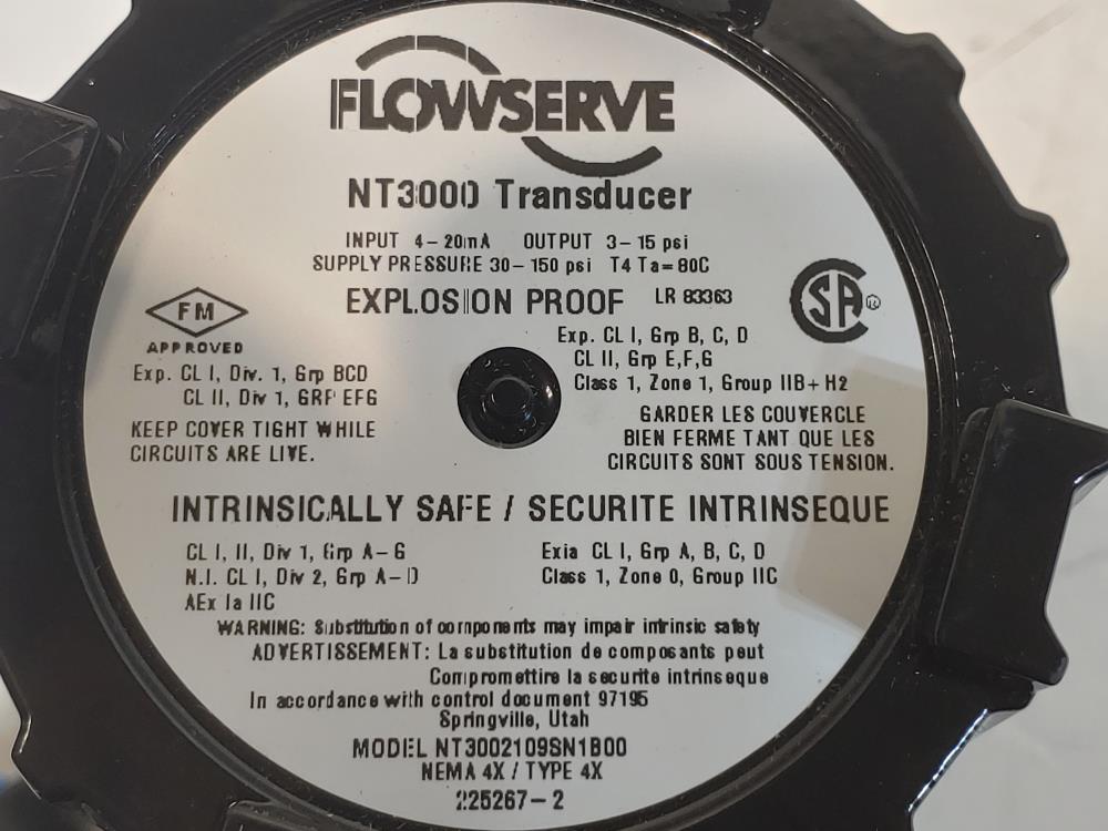 Flowserve APEX 8000 Positioner, NT3000 Transducer w/Gear Manual Override