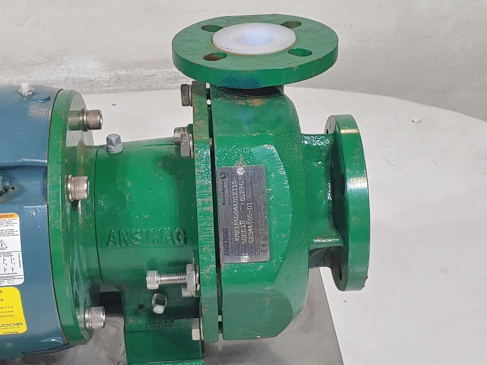 ANSIMAG Sundyne 1.5" x2" Lined Carbon Steel Magnetic Drive Pump KM2156C04AB12115