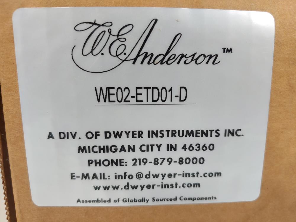 W.E. Anderson Two Position, 3pc Electric Valve WE02-ETD01