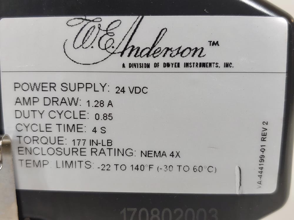 W.E. Anderson Two Position, 3pc Electric Valve WE02-ETD01