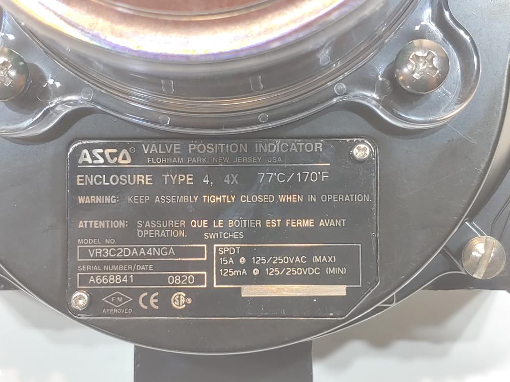 Asco Rotary Valve Position Indicator VR3C2DAA4NGA ***Lot of (2)***