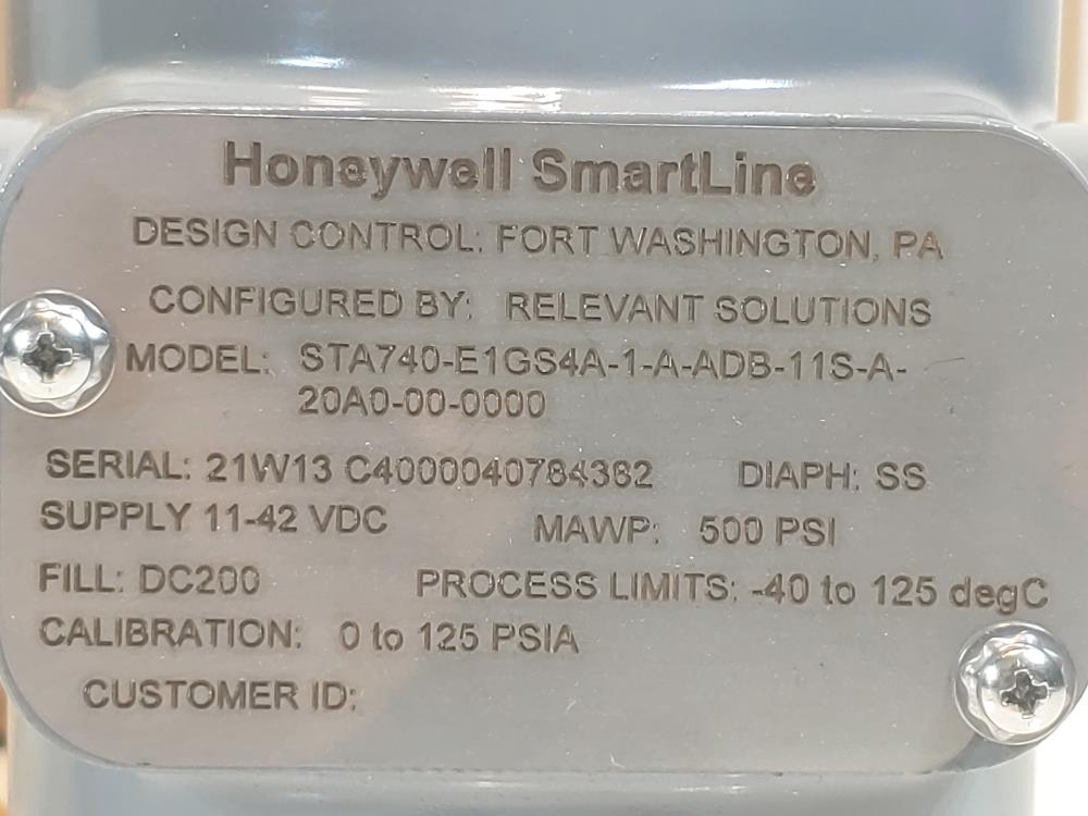 Honeywell Smartline STA700 Ptressure Transmitter STA740-E1GS4A-1-A-ADB ...