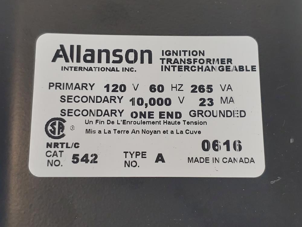 Allanson Ignition Transformer 542-A
