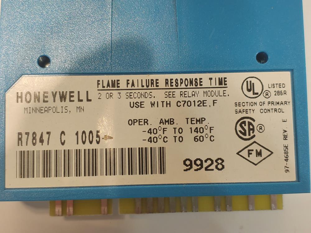 Honeywell Dynamic Self - Check Rectification Flame Amplifier R7847 C 1005
