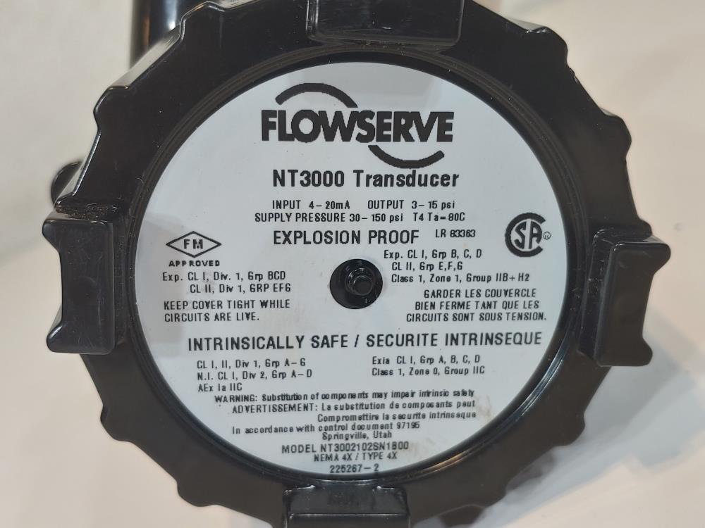 Flowserve NT3000 Transducer Output 3-15 PSI Explosion Proof