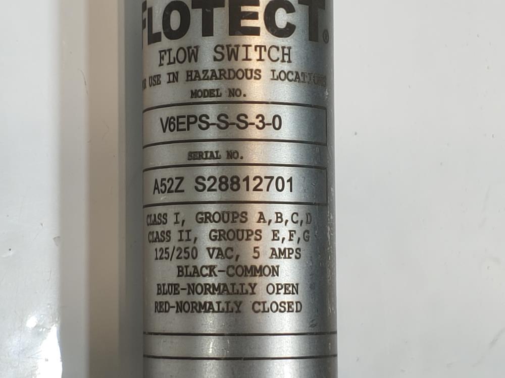 W.E. Anderson Flotect Flow Switch, 1/2" NPT V6EPS-S-S-3-0