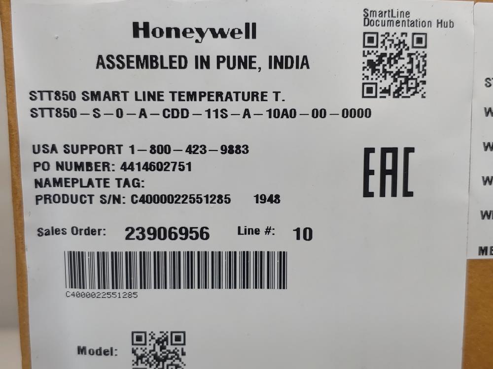 HONEYWELL STT850 Temperature Transmitter STT850-S-0-A-CDD-11S-A-10A0-00 ...