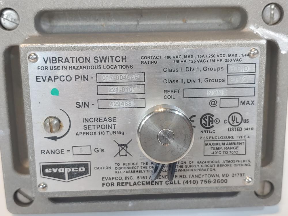 Evapco 017-0046P Vibration Switch