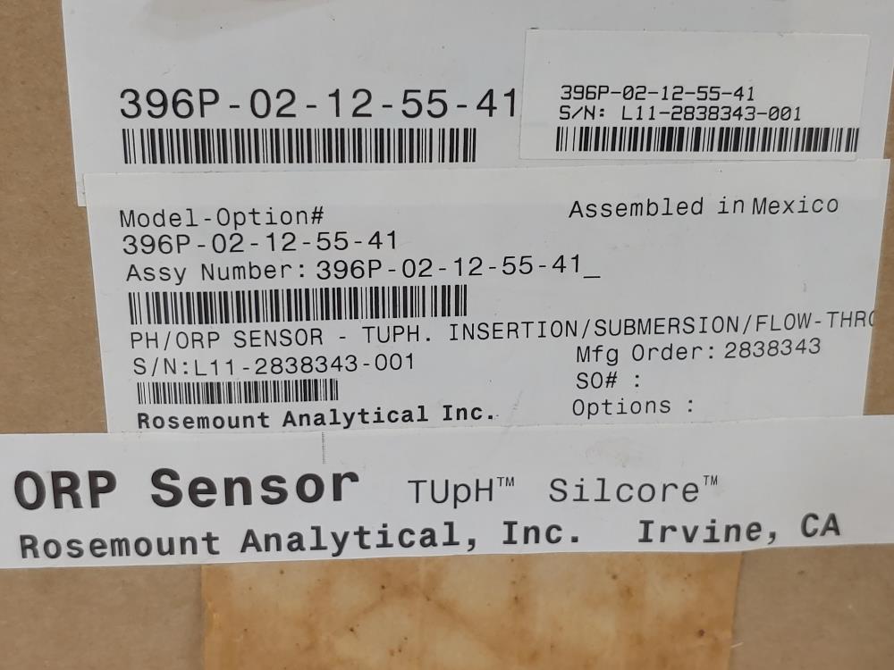 Rosemount Analytical 396P-02-12-55-41 PH/ORP Sensor