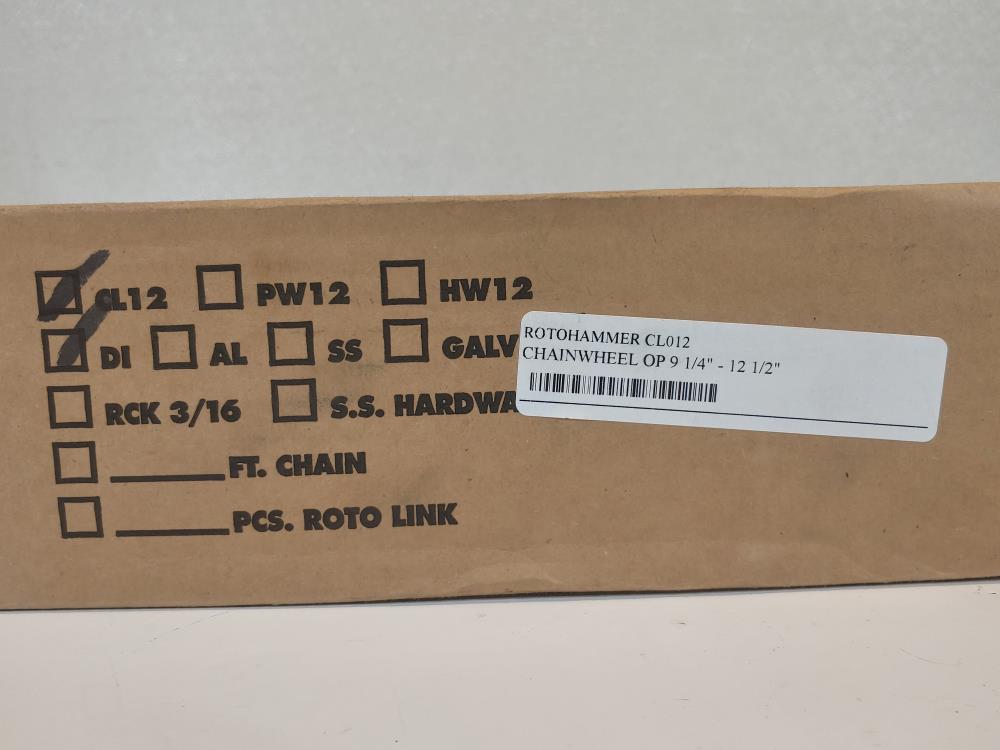 Roto-Hammer CL-12 Clamp-On Chain Wheel 9-1/4" - 12-1/2", Ductile Iron