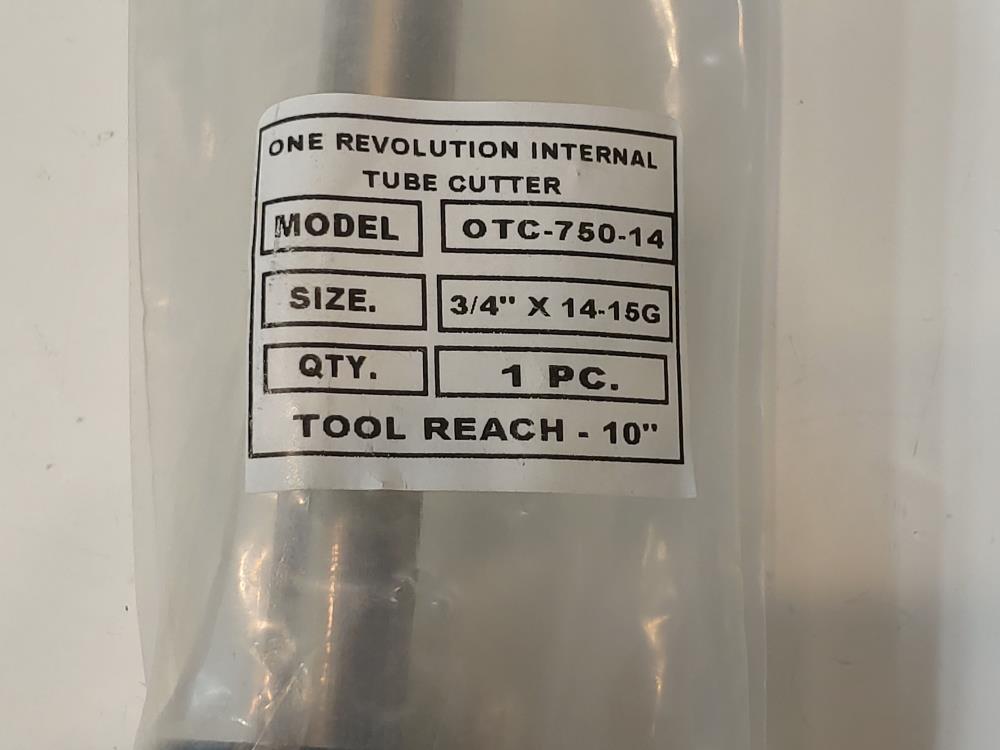 One Revolution Internal Tube Cutter OTC-750-14-B, 3/4" x 14-15G, 3/4" x 14G