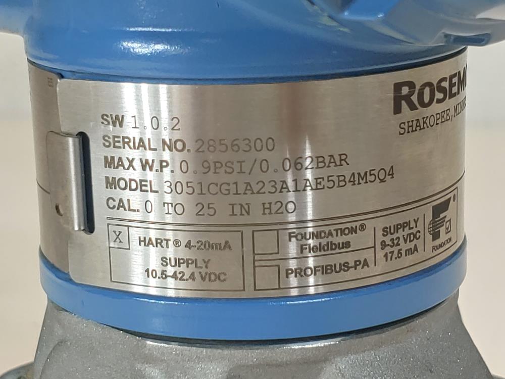 Rosemount 3051 Pressure Transmitter Model 3051CG1A23A1AE5B4M5Q4
