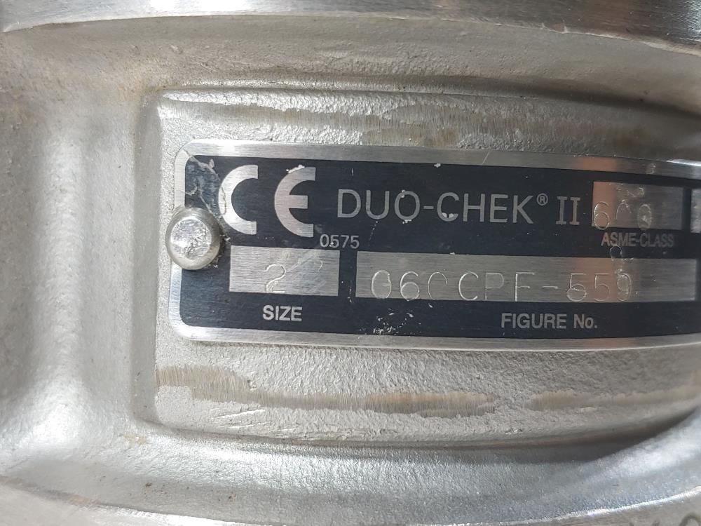Crane Duo-Chek II CF8M 2" 600# Double Disc Check Valve FIG#:G60CPF-559