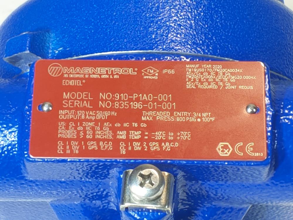 Magnetrol Level Switch Model#: 910-P1A0-001