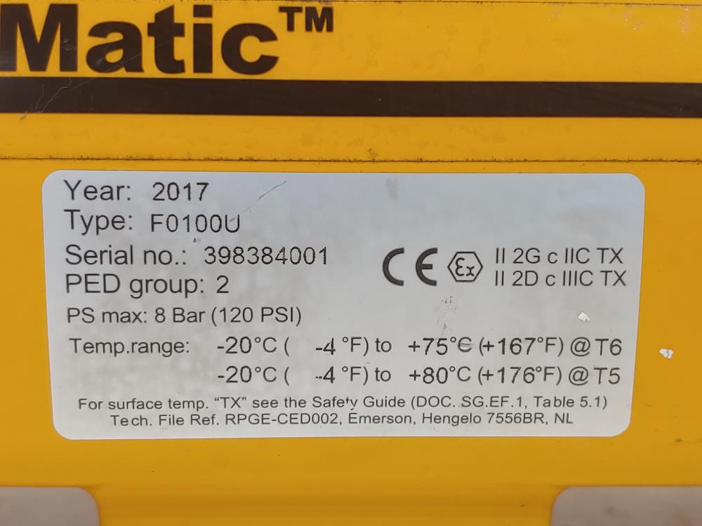 EL-O-MATIC F-Series Rack & Pinion Pneumatic Valve Actuator F0100U
