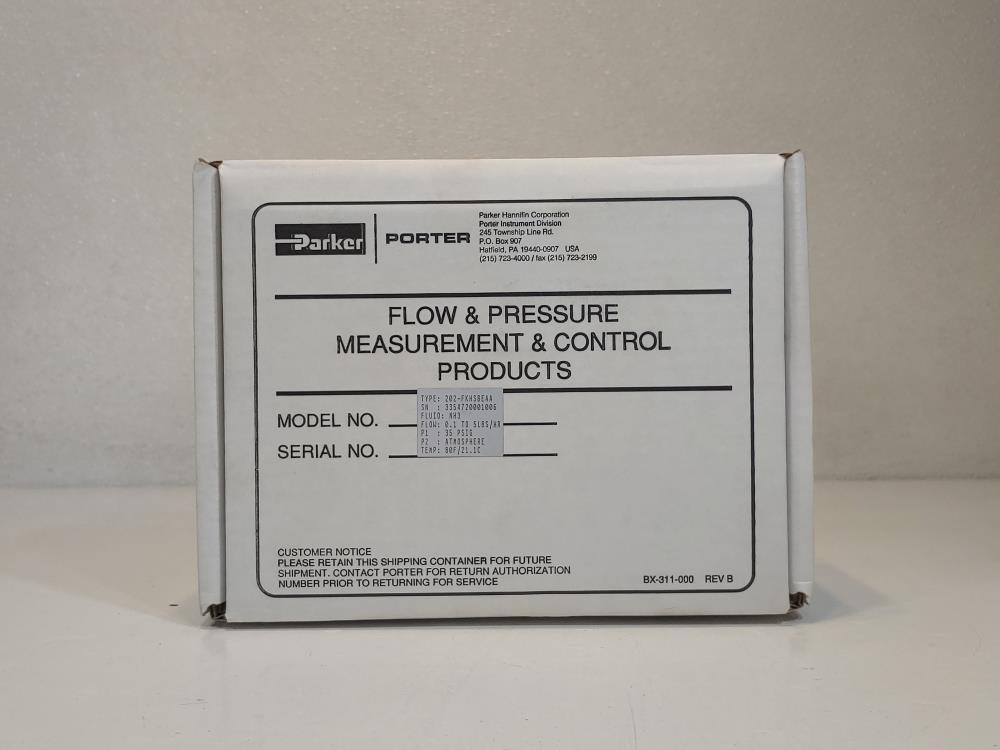 Parker Porter 202-FKHSBEAA Mass Flow Controller
