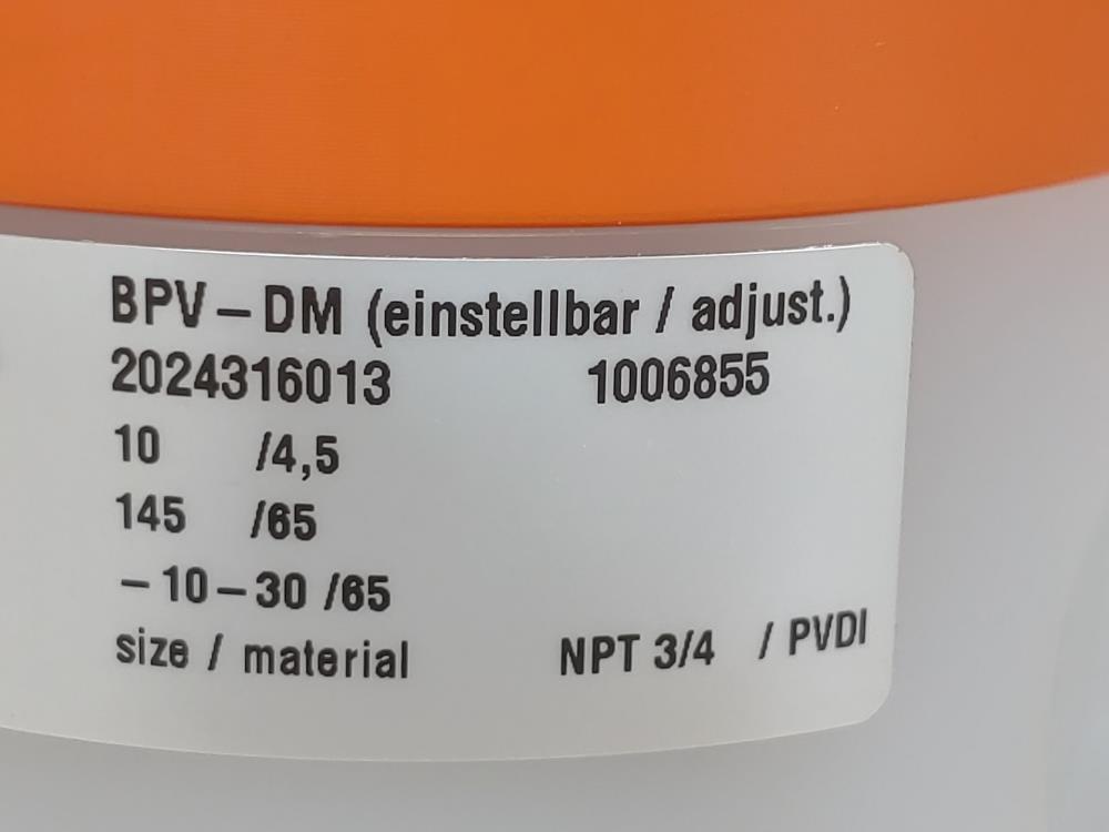 Prominent BPV - DM 1006855 Back Pressure Valve 3/4" NPT PVDF 145 PSI