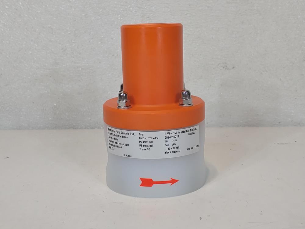 Prominent BPV - DM 1006855 Back Pressure Valve 3/4" NPT PVDF 145 PSI