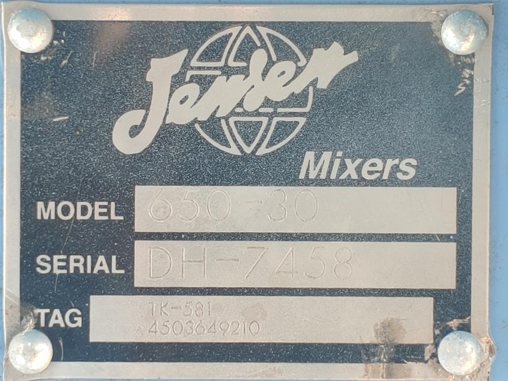 Jensen 3-Blade Mixer Model 650-30 w/ US Motors (Nidec) 30HP, RPM: 1775