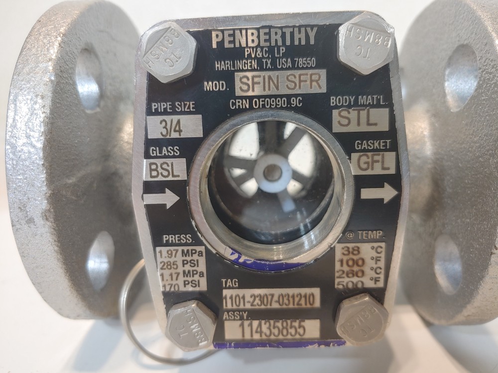Penberthy 3 4 Flanged Rotor Style Sight Flow Indicator Model Sfinsfr