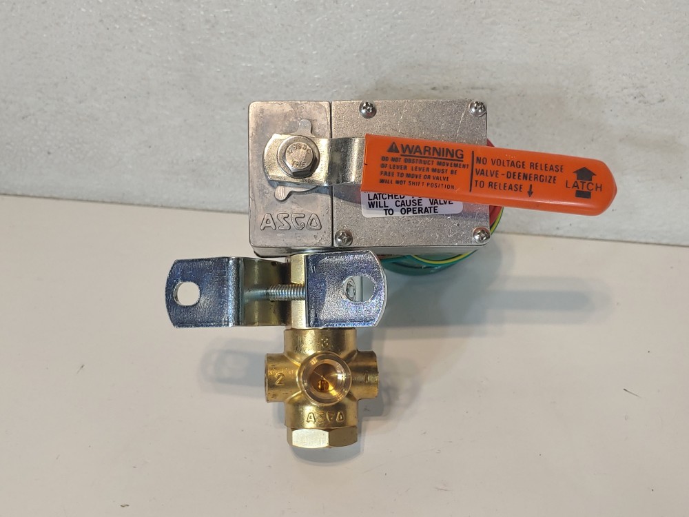 Asco 3 Way Brass 1/4" Manual Reset Solenoid Valve EF8308B040/ EF80142