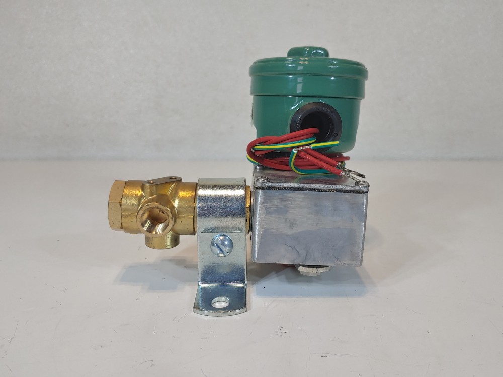 Asco 3 Way Brass 1/4" Manual Reset Solenoid Valve EF8308B040/ EF80142