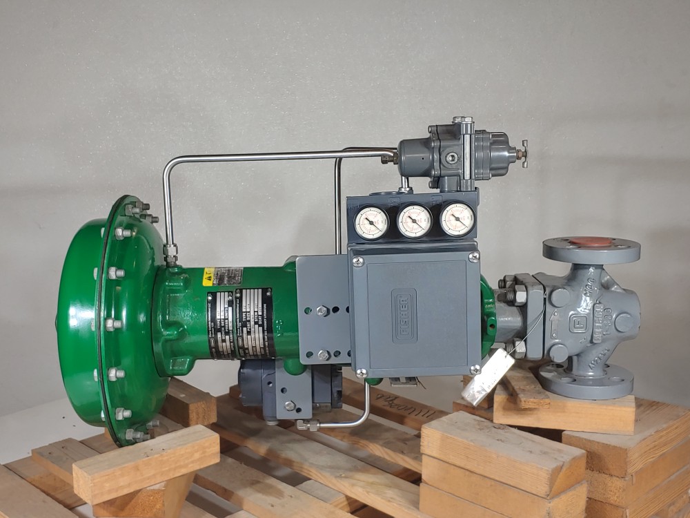 Fisher EZ 1" 300# Actuated Control Valve Type 667 w/846 Fisher Press ...