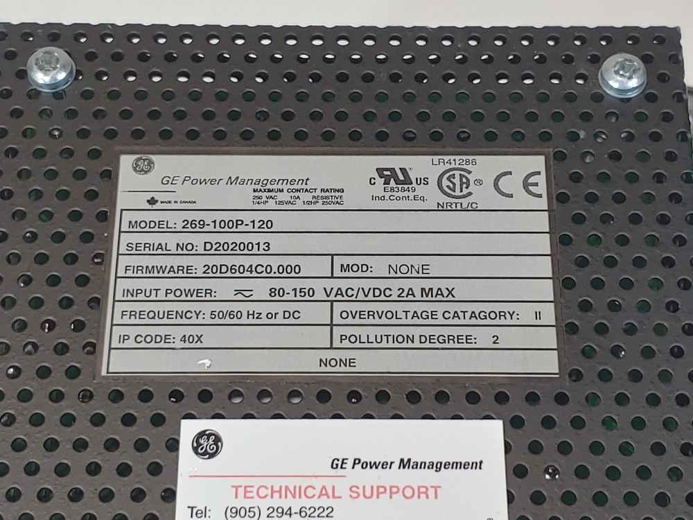 GE Multilin 269 Motor Management Relay 269-100P-120
