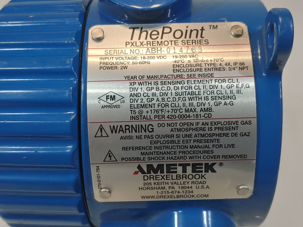 Ametek Drexelbrook PXLX ThePoint Level Switch