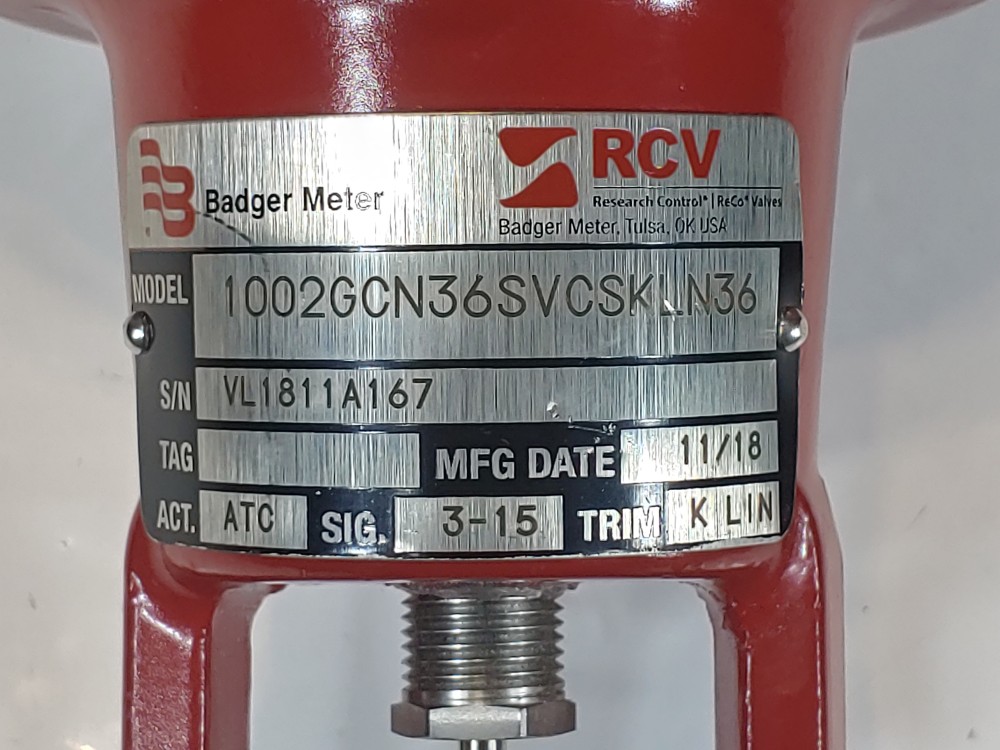 Badger Meter Control Valve 13-15PSI, 1002GCN36SVCSKLN36 w/.5" NPT Valve