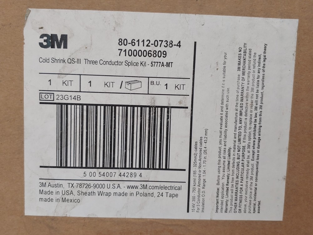 3M 5777A-MT QS-III 3 Conductor Splice Kit - P/N: 7100006809