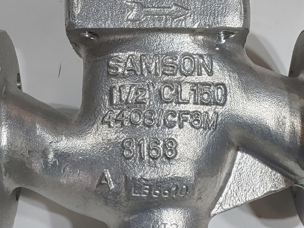 Samson 1-1/2" CL 150# CF8M 3277 Control Valve w/ 3730-3 Positioner