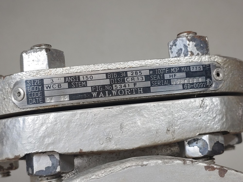 Walworth 3" 150# WCB Flanged Swing Check Valve FIG: 5341 F