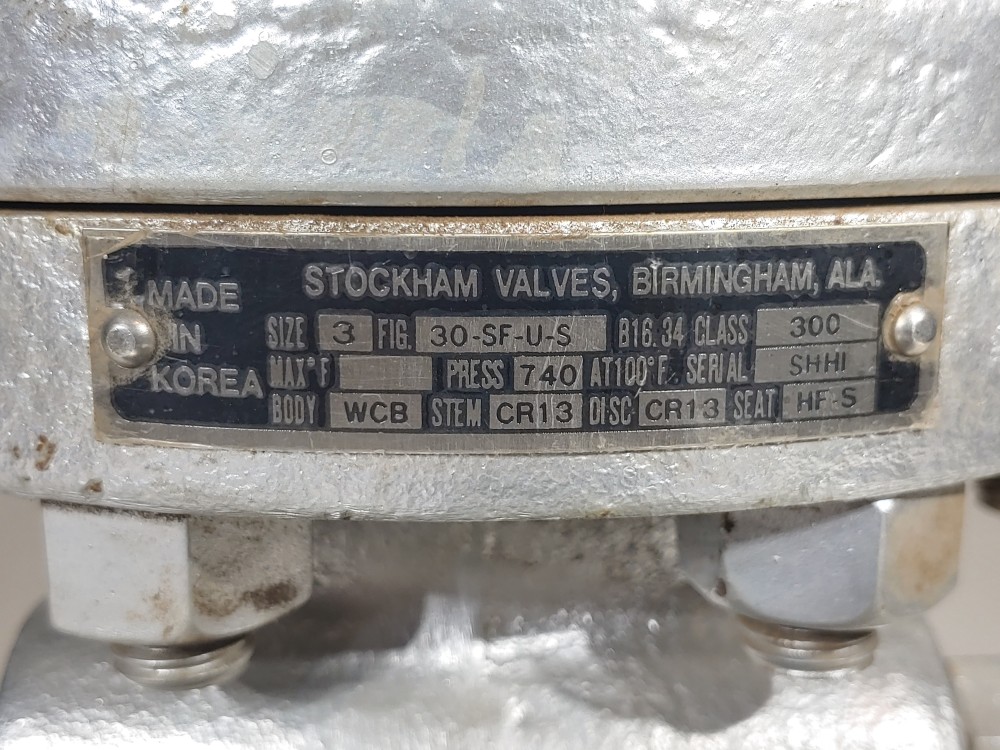 Stockham 3" 300# WCB Swing Check Valve FIG: 30-SF-U-S