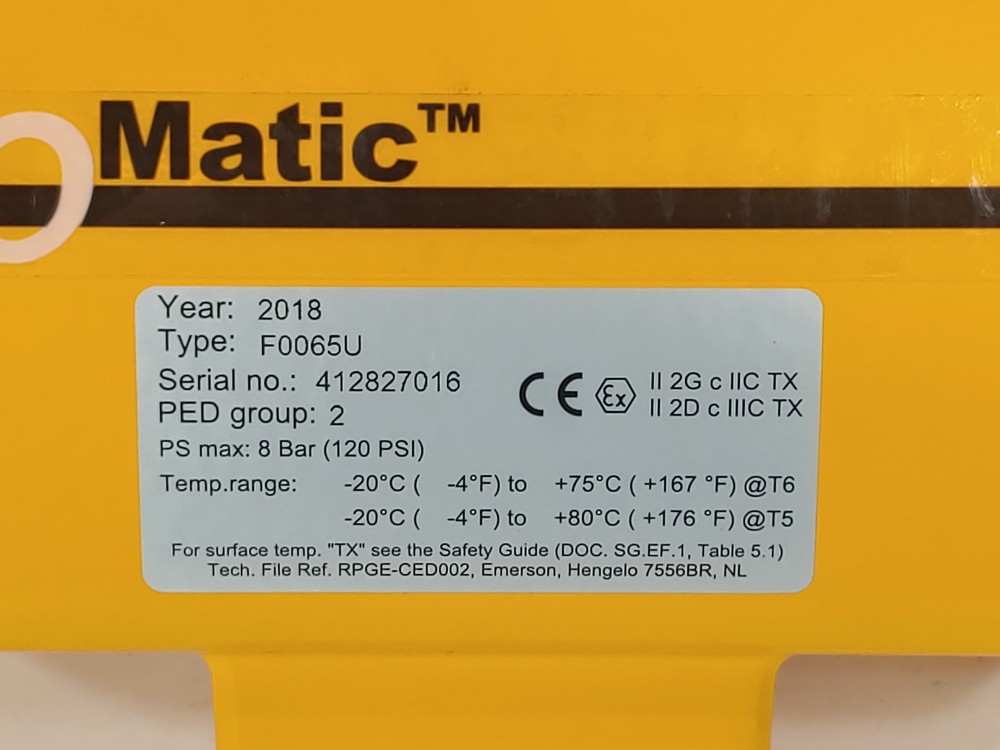 EL-O-MATIC F Series Rack & Pinion Pneumatic Actuator F0065U