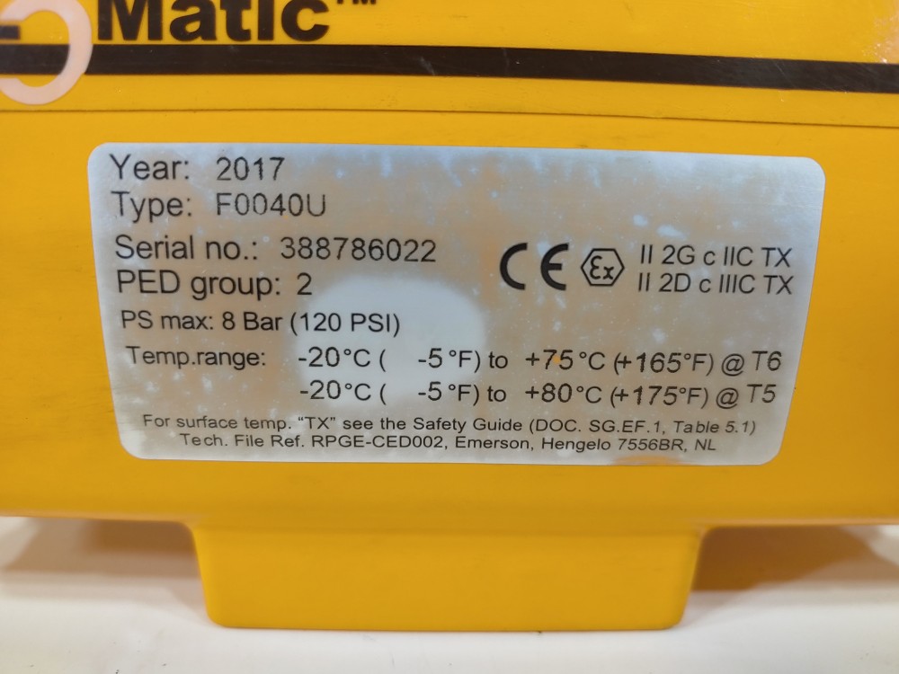 EL-O-MATIC F Series Rack & Pinion Pneumatic Actuator F0040U