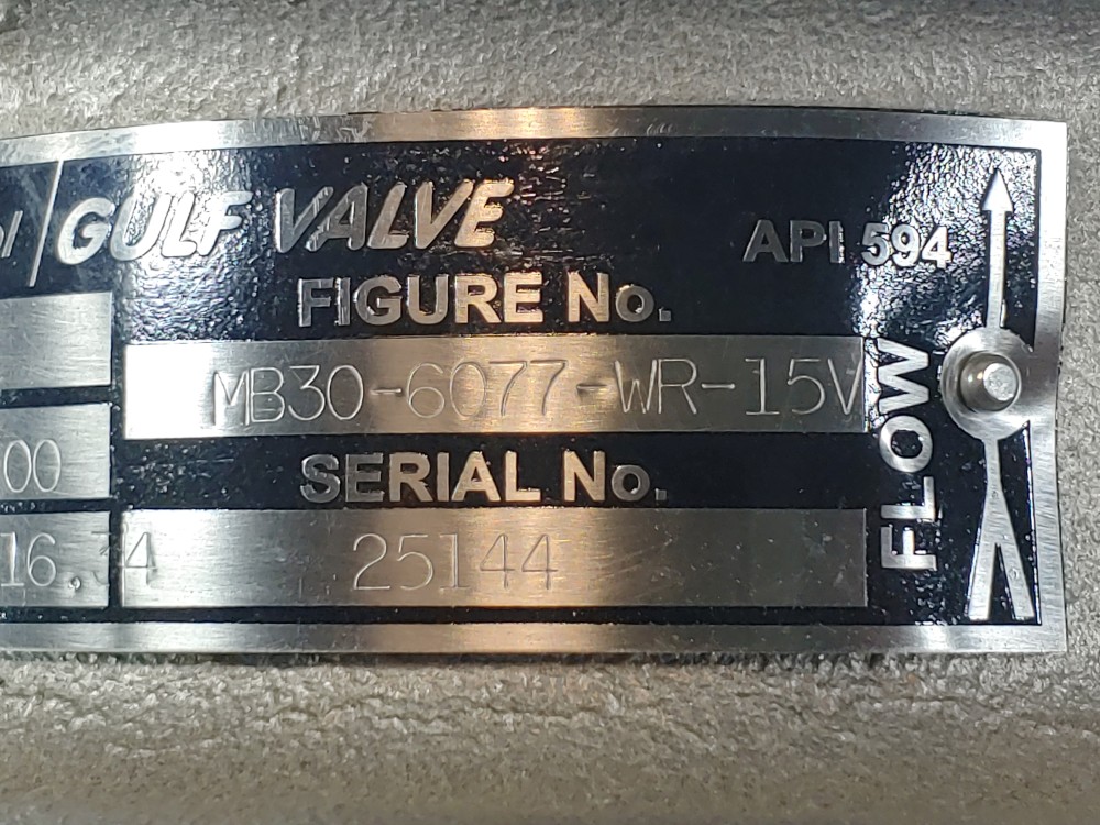 Tyco Flow Control Gulf 4" Wafer Check Valve MB30-6077-WR-15B