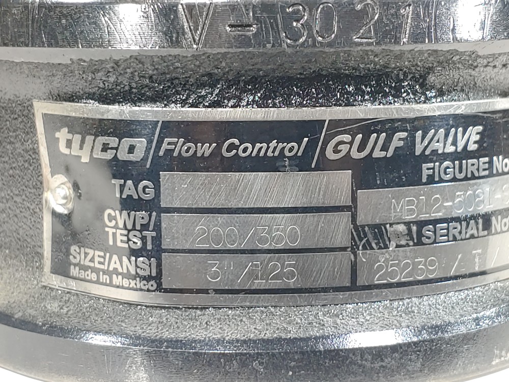 Tyco Flow Control Gulf 3" Wafer Check Valve MB12-5081-SF-13J