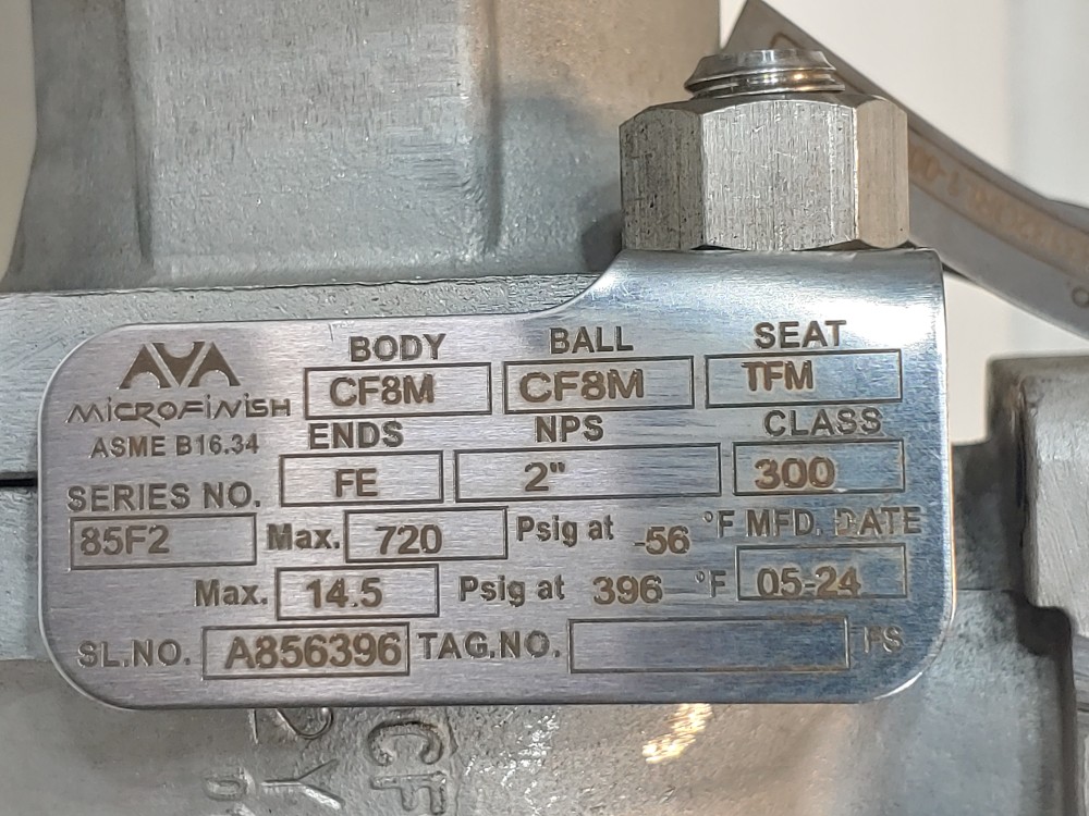 MicroFinish Valves 2" 300# 2-PC RF CF8M Ball Valve
