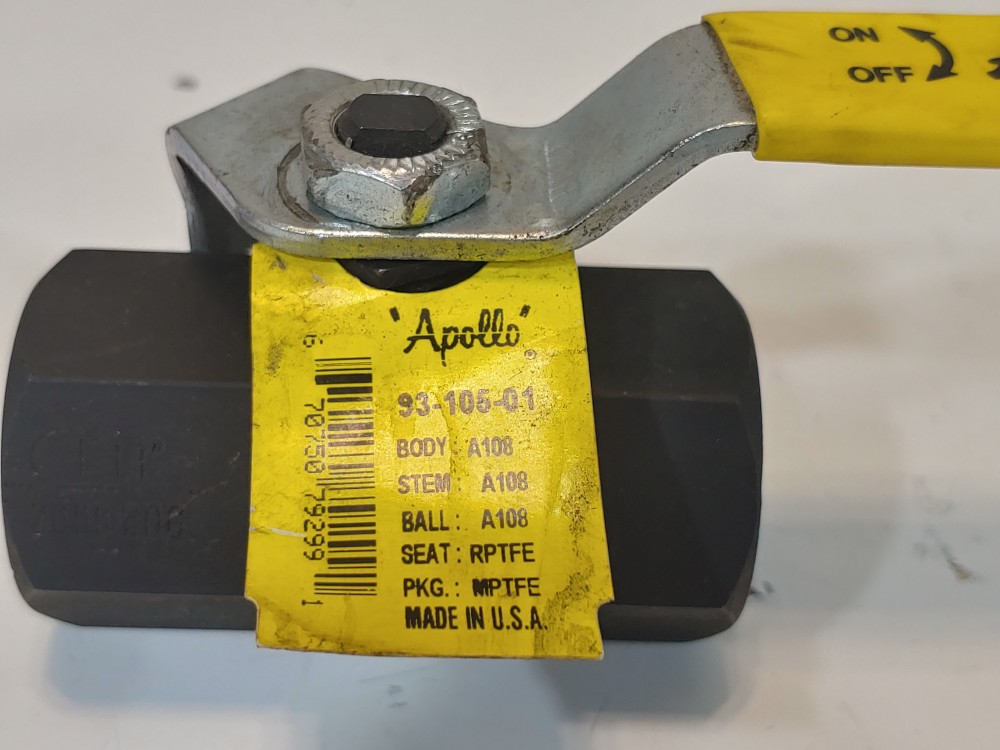 Lot of (2) Apollo 1" FNPT 2000 WOG CS Ball Valve Figure#: 93-105-01