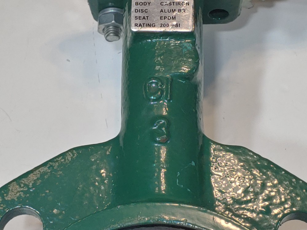 Stockham 3" 200 PSI Cast Iron Body, Alum BR Disc Butterfly Valve LZ512 ...
