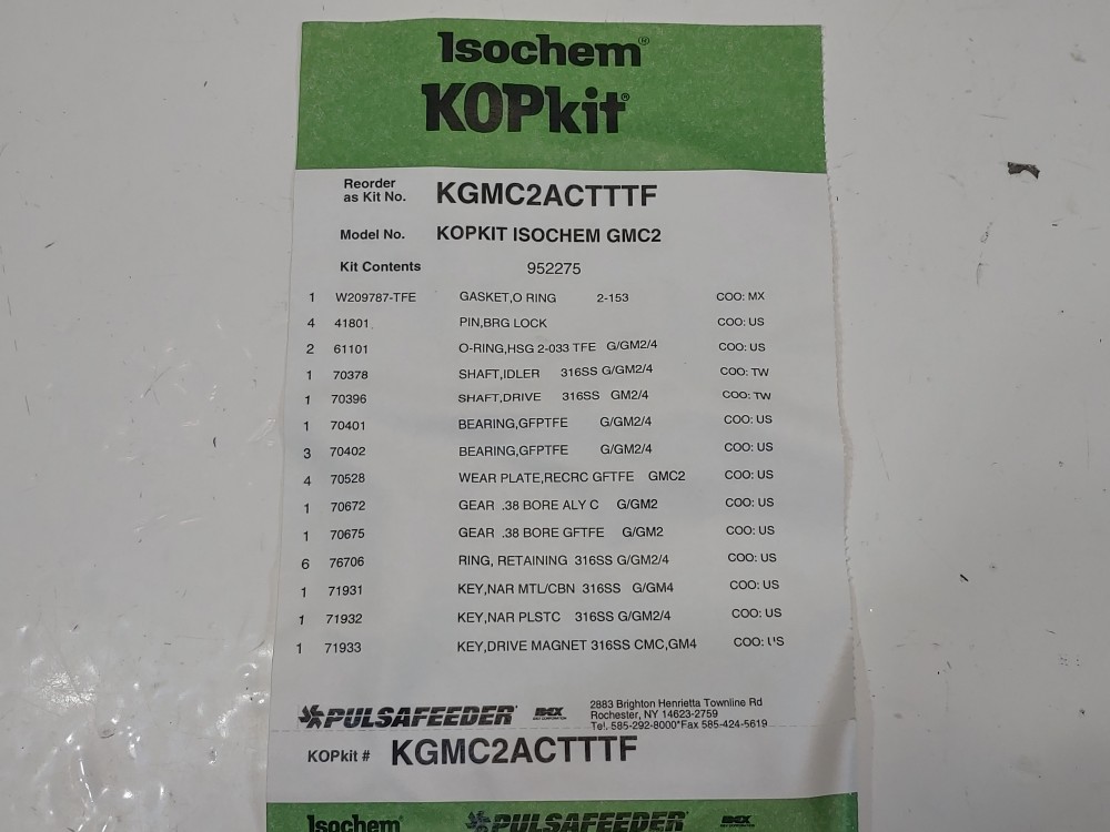 Pulsafeeder Isochem KOPKIT Model#: KOPKIT ISOCHEM GMC2