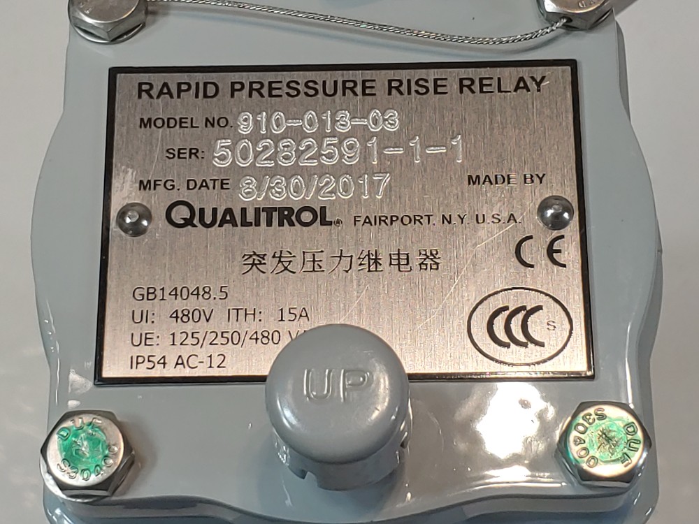 Qualitrol 910 Rapid Pressure Rise Relay Model#: 910-013-03