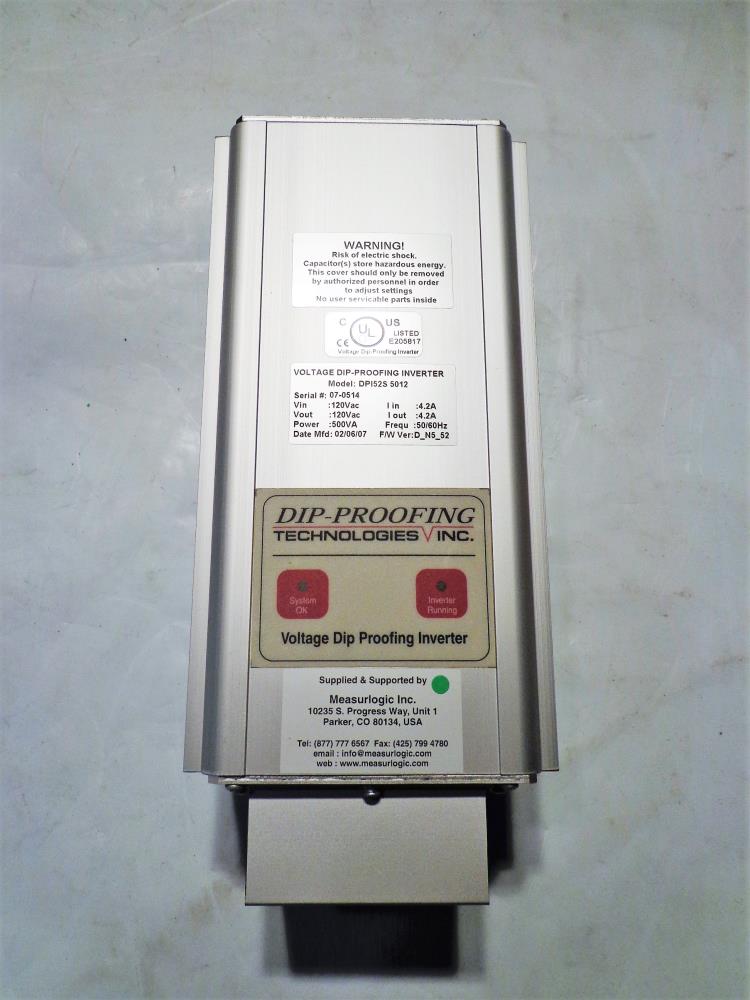 DIP PROOFING TECHNOLOGIES VOLTAGE DIP PROOFING INVERTER DP152S 5012