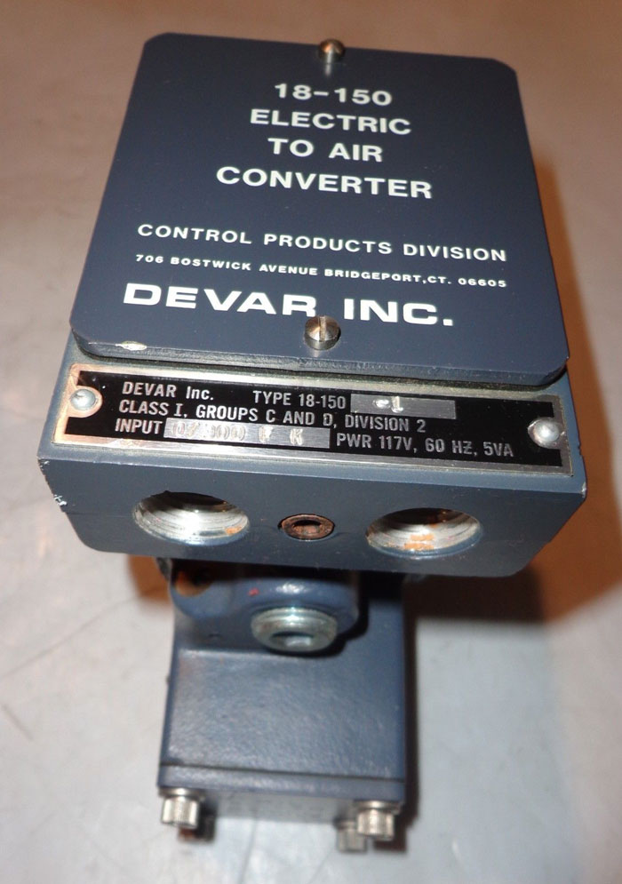 DEVAR ELECTRIC TO AIR CONVERTER TYPE 18-150-1 w/ MOORE TRANSMITTER
