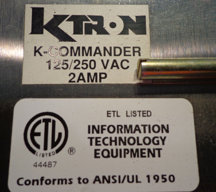 KTRON K-COMMANDER PUSH BUTTON OPERATIONAL INTERFACE PANEL