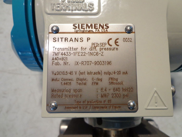 SIEMENS SITRANS P SERIES DSIII TRANSMITTER
