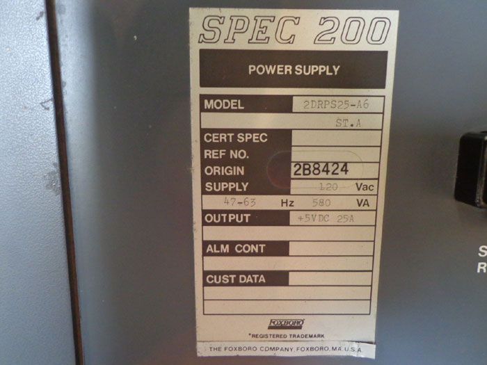 FOXBORO SPEC 200 POWER SUPPLY